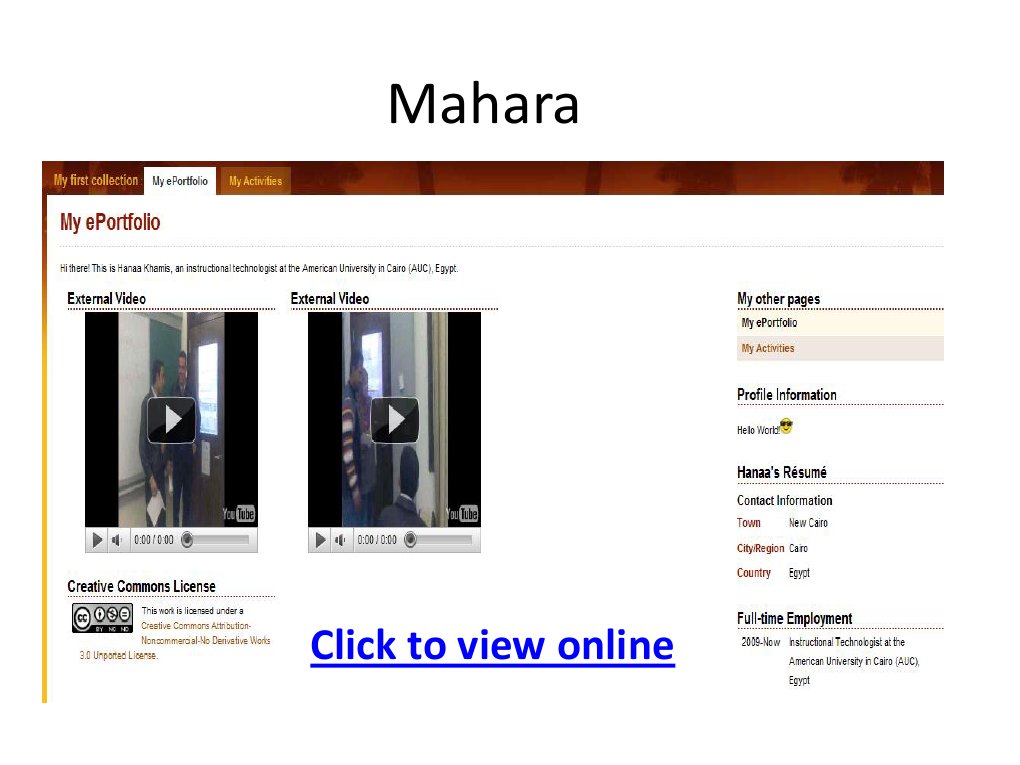 Mahara: Click To View Online | PDF