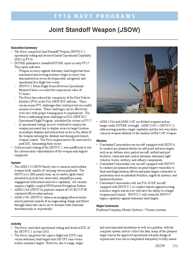 JSOW Missile | PDF | Military Technology | Military Science