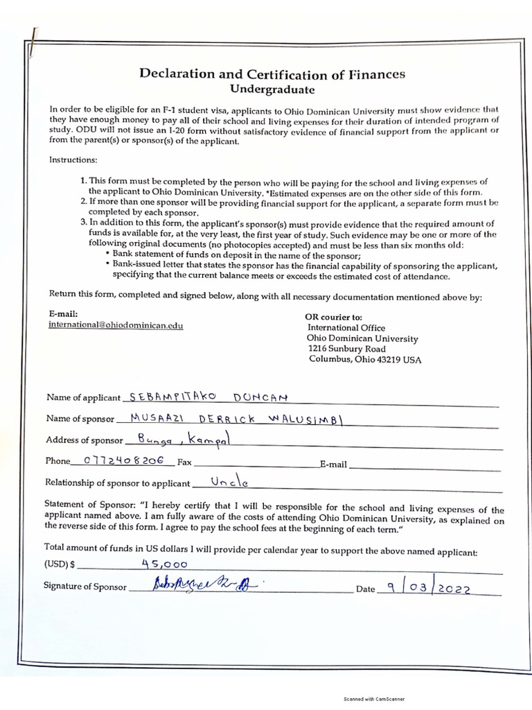 UG Declaration | PDF