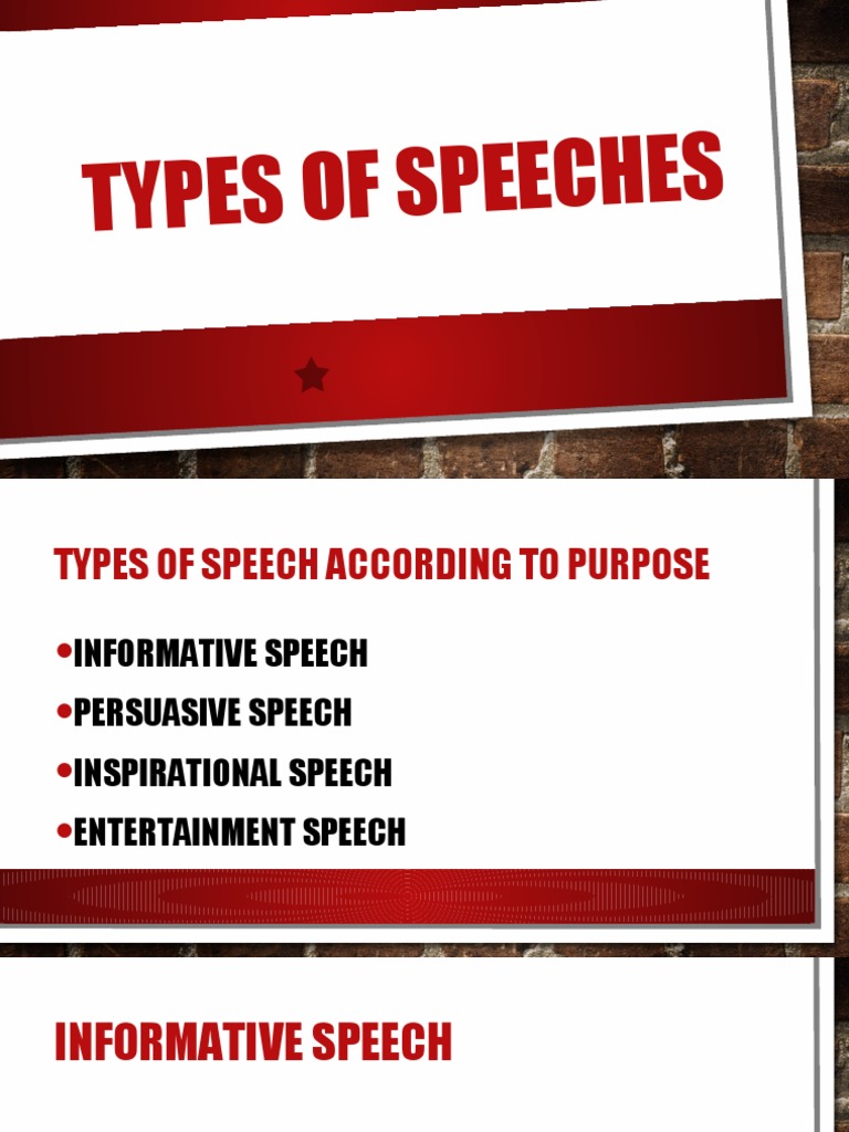 Types of Speeches | PDF | Rhetoric | Public Speaking