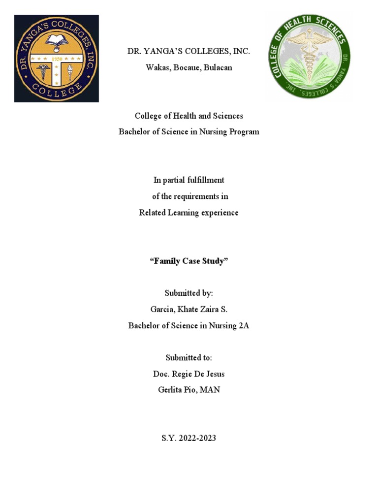 Family Case Study GarciaJ Khate Zaira S | PDF | Nursing | Family