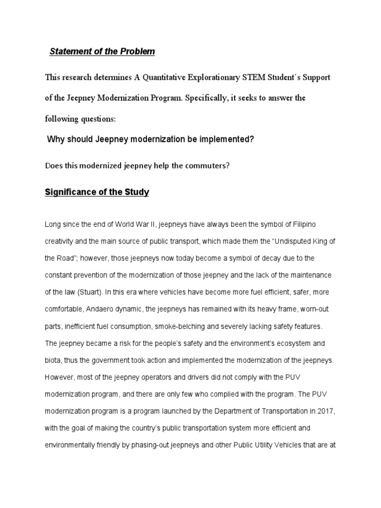 Statement of The Problem | PDF | Environmental Issues | Human Impact On ...