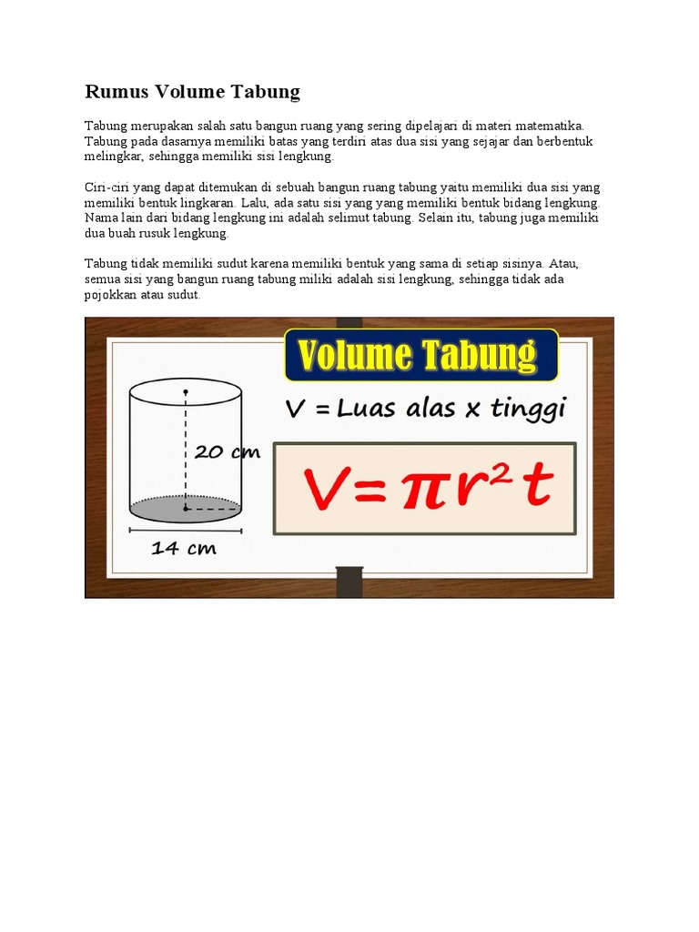 Rumus Volume Tabung | PDF