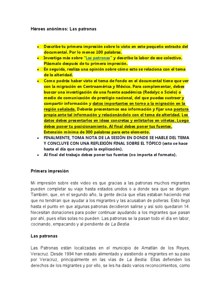 Las Patronas: Héroes de la Migración | PDF | Migración humana | México