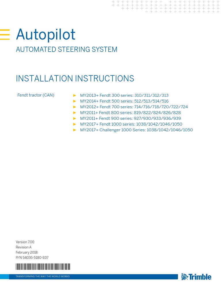 Autopilot InstInstr 54035-5180-E07 FendtCAN AW | PDF | Electrical Connector | Electromagnetic ...
