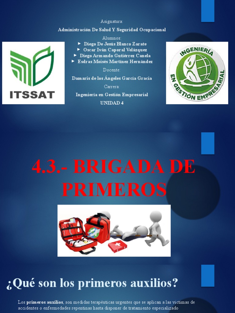 4.3 Brigada de Primeros Auxilios | PDF | Primeros auxilios | Especialidades Medicas