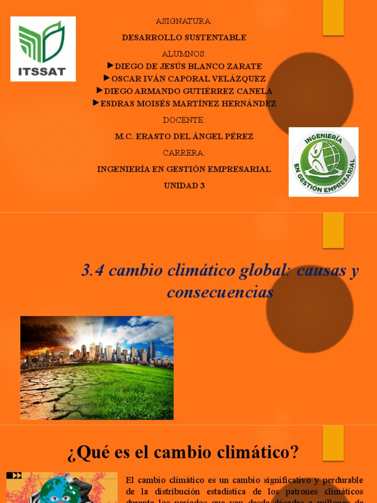 Cambio Climatico Global Causas Y Consecuencias Pdf Dióxido De