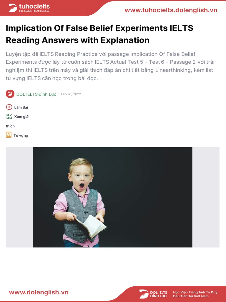 Implication of False Belief Experiments | PDF | Theory Of Mind ...