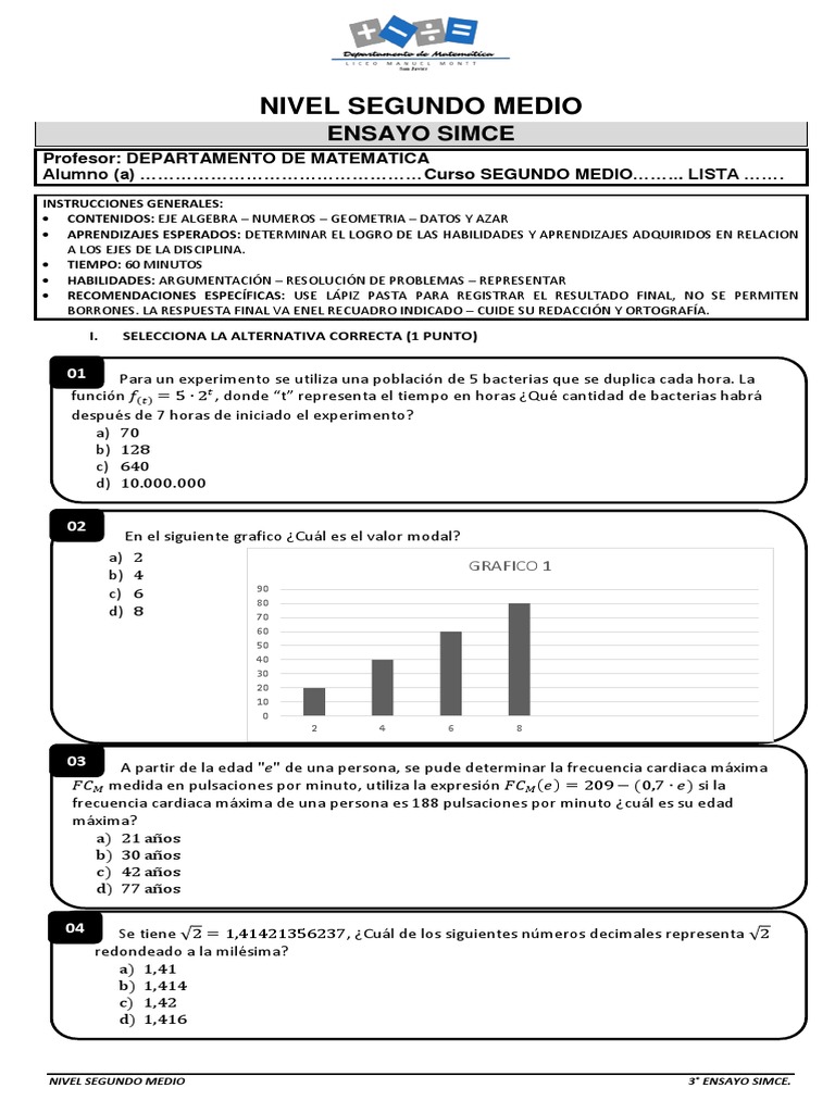 Eva 2. | PDF | Science | Matemáticas