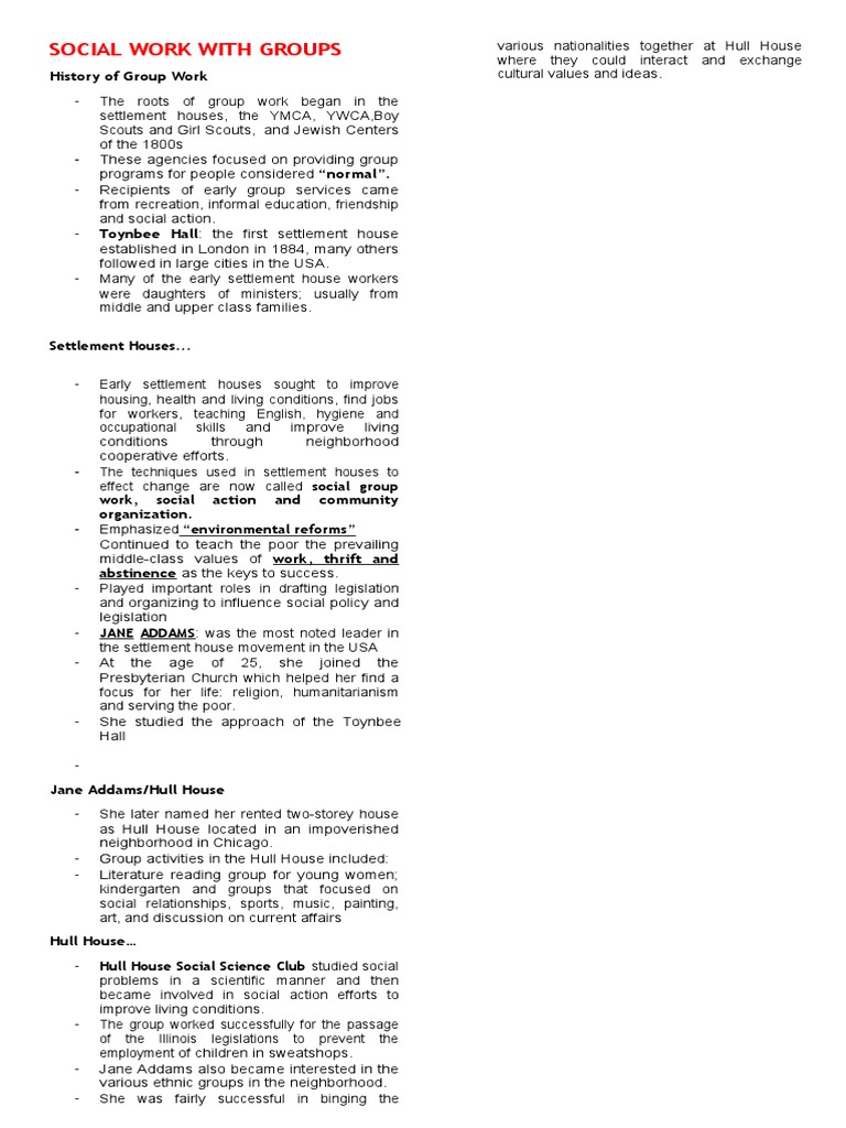 Social Work | PDF | Experience | Social Group