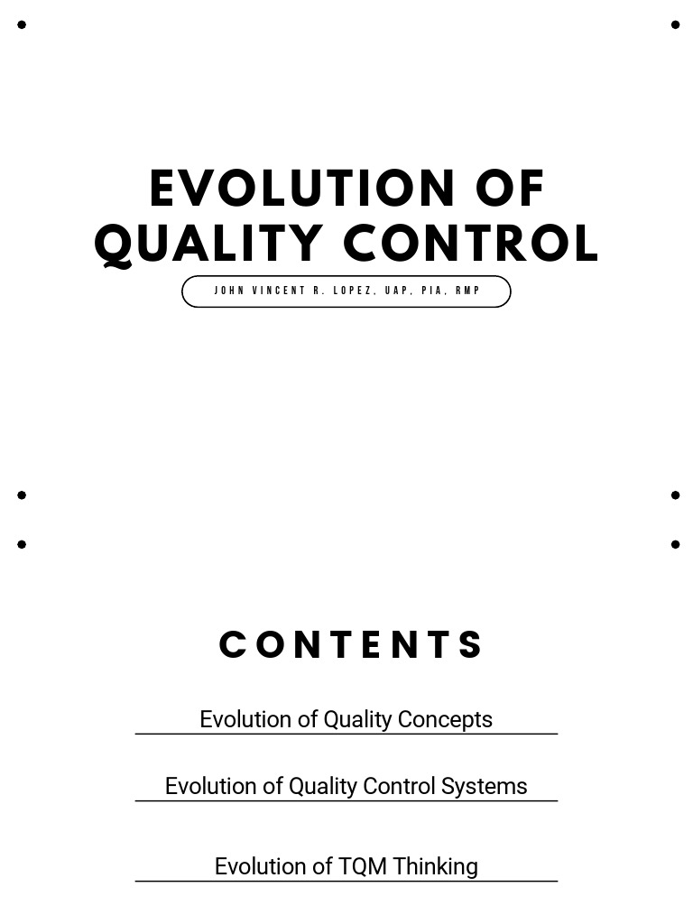 Evolution of Quality Control | PDF | Quality (Business) | Quality ...
