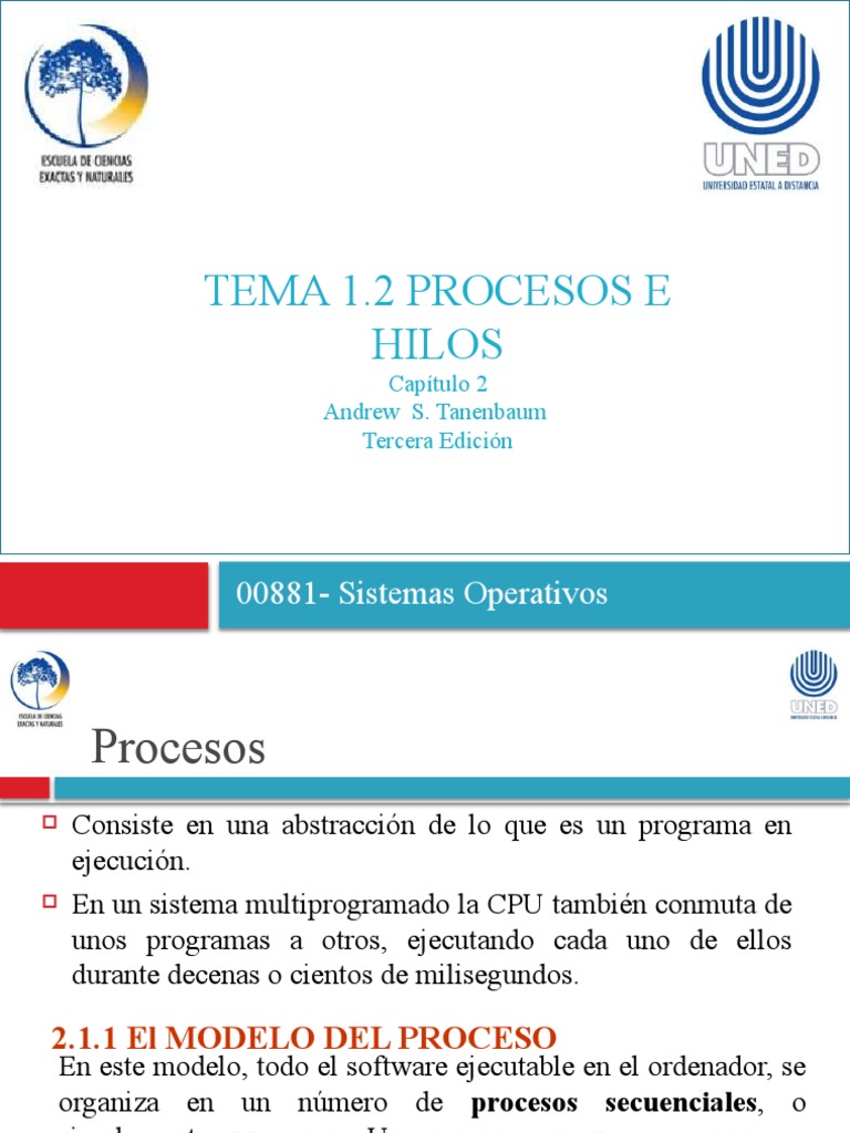 00881-Tema 1.2 Procesos e Hilos | PDF | Hilo (Computación) | Proceso (Computación)