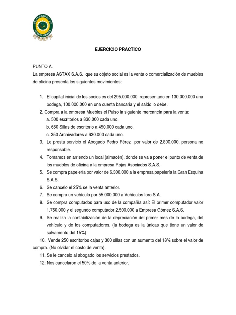 Ejercicio Practico de Contabilidad Dos | PDF