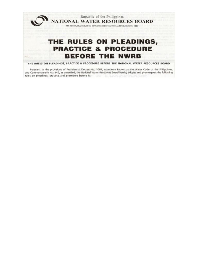 NWRB Rules of Pleading | PDF