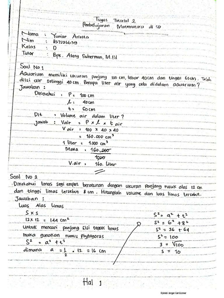 MTK Tugas Tutorial 2 - Yuniar Ariesta - 857226639 - Compressed | PDF