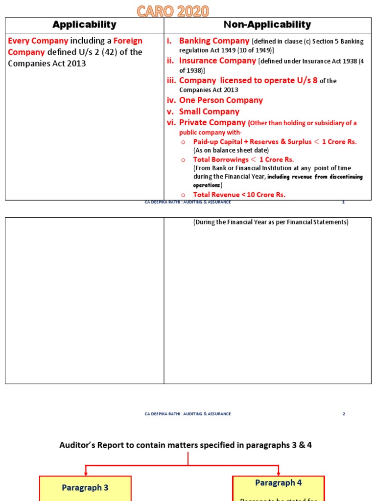 CARO 2020 Summary | PDF | Loans | Debt
