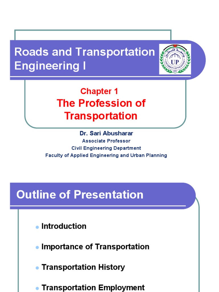 Chapter-1 The Profession of Transportation | PDF | Transport | Engineering