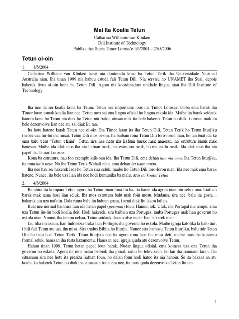 Poesia e Linguagem em Tetun | PDF | Indonésia | Comunicação