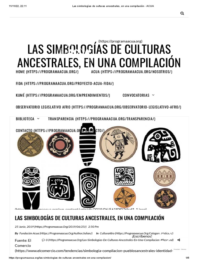 Las Simbologías de Culturas Ancestrales, En Una Compilación - ACUA ...