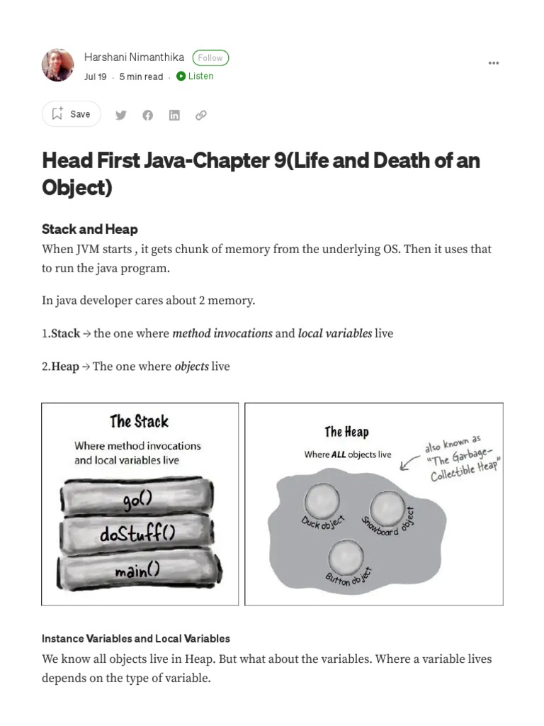 Head First Java-Chapter 9 (Life and Death of An Object) - by Harshani ... Head First Java-Chapter 9 (Life and Death of An Object) - by Harshani ...