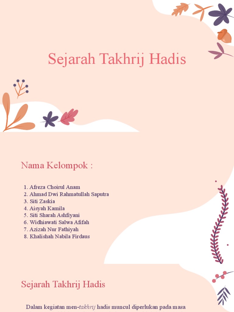 Sejarah dan Perkembangan Takhrij Hadis | PDF