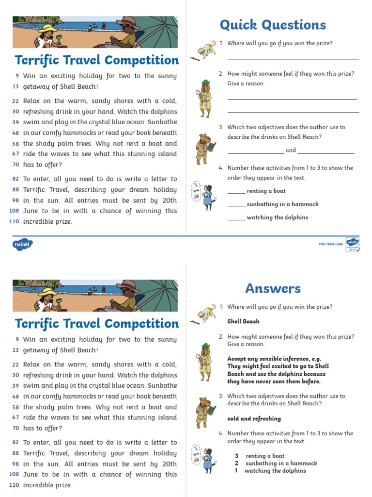 Terrific Travel Reading Comprehension | PDF | Art