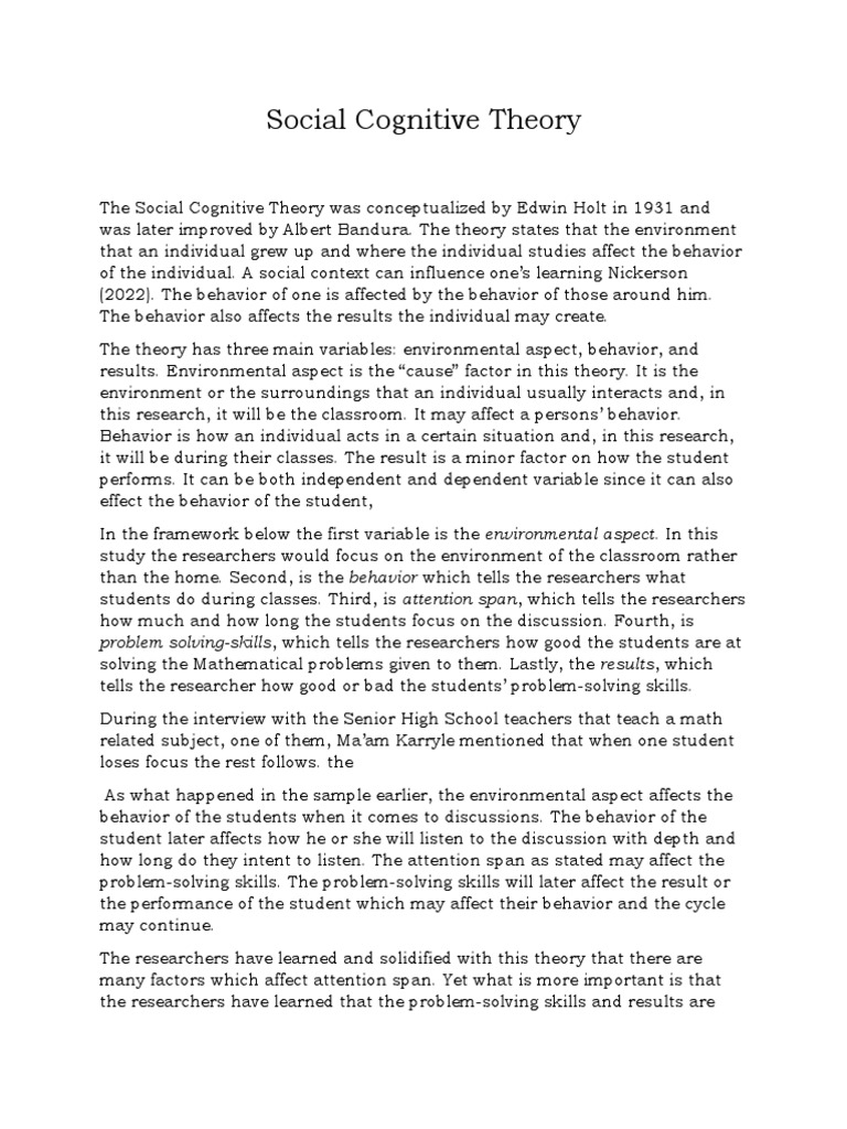 Theoretical Framework | PDF | Behavior | Neuroscience