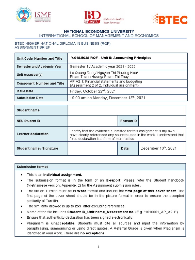 Preparing Financial Statements and Analyzing the Performance of An Binh ...