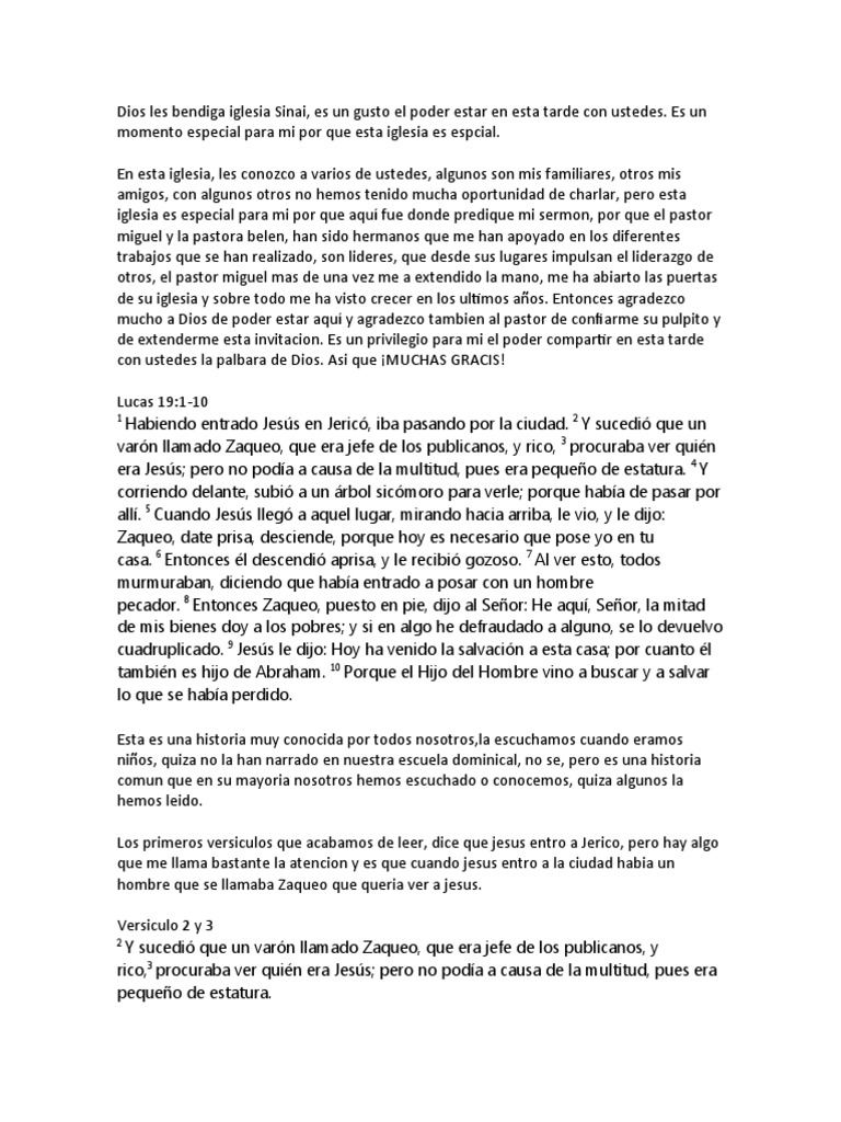 Un Zaqueo Mas Por Ahi | PDF | Jesús | Creencia religiosa y doctrina