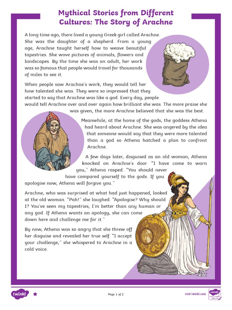 Arachne's Weaving Contest with Athena | PDF | Athena