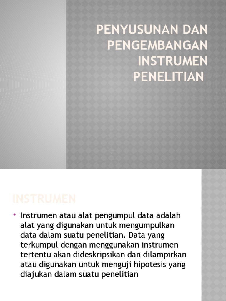 Panduan Penyusunan Instrumen Penelitian | PDF