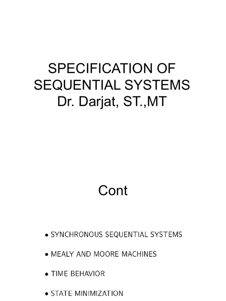 Specification Of Sequential Systems Pdf Function Mathematics Theoretical Computer Science 