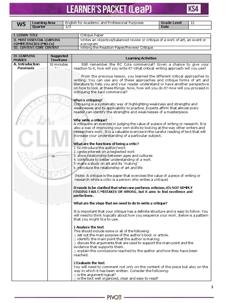 Eapp WK5 | PDF | Argument | Essays