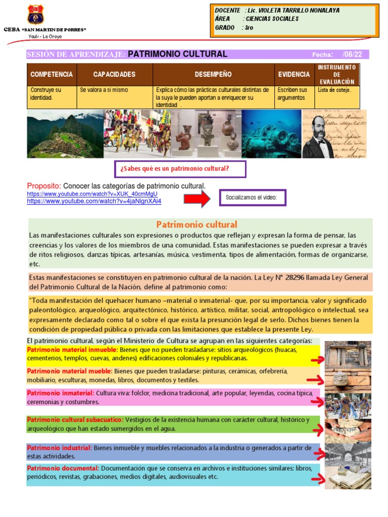 Conociendo el Patrimonio Cultural | PDF | Patrimonio cultural | Bienes (Ley)