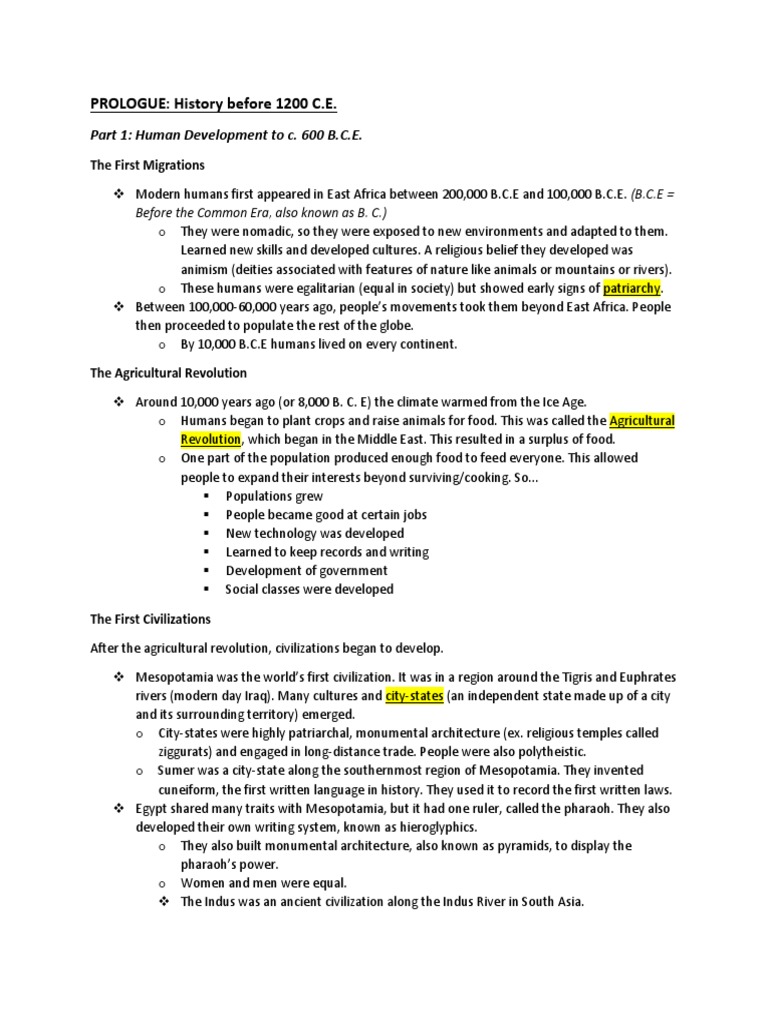 AP World History Prologue Notes + Reflection | PDF | Byzantine Empire ...