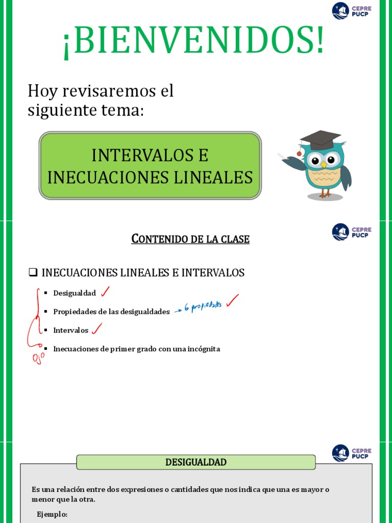 LL - PPT - Intervalos e Inecuaciones Lineales | PDF | Desigualdad (Matemáticas) | Intervalo ...