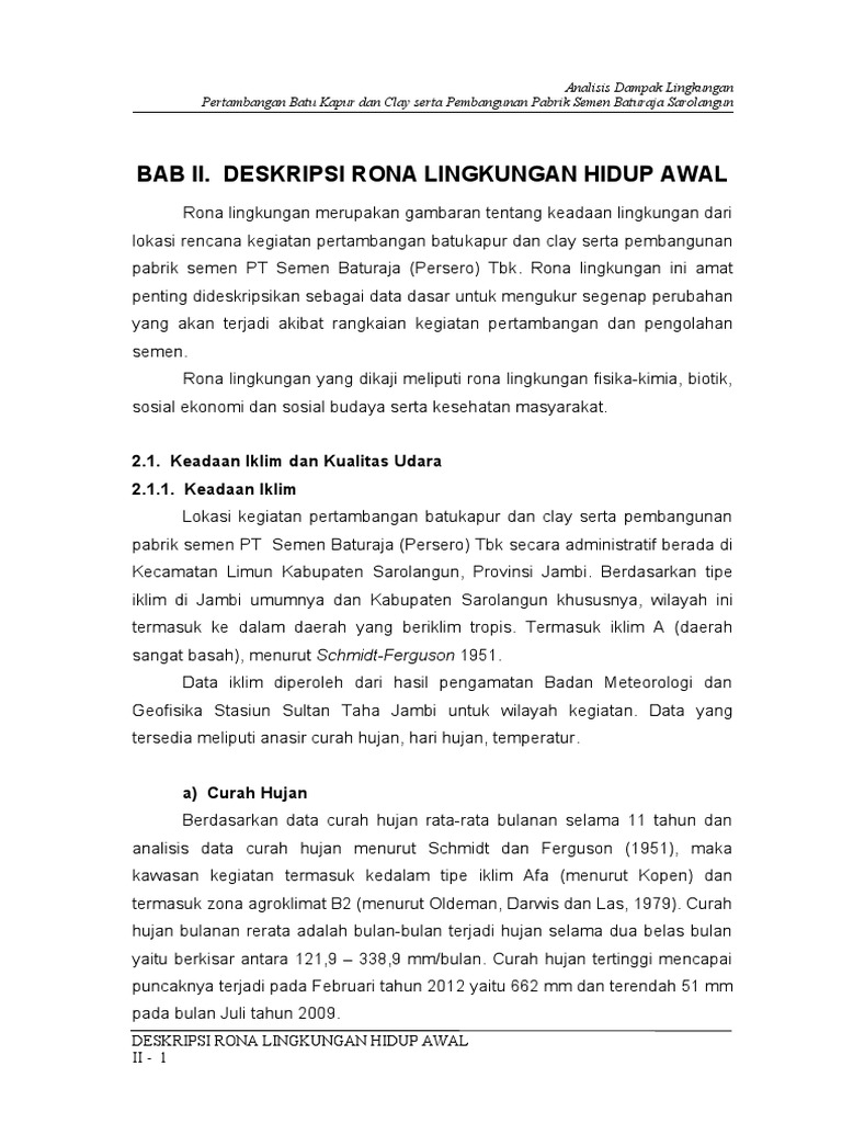 Bab Ii. Rona Lingkungan PTSB | PDF