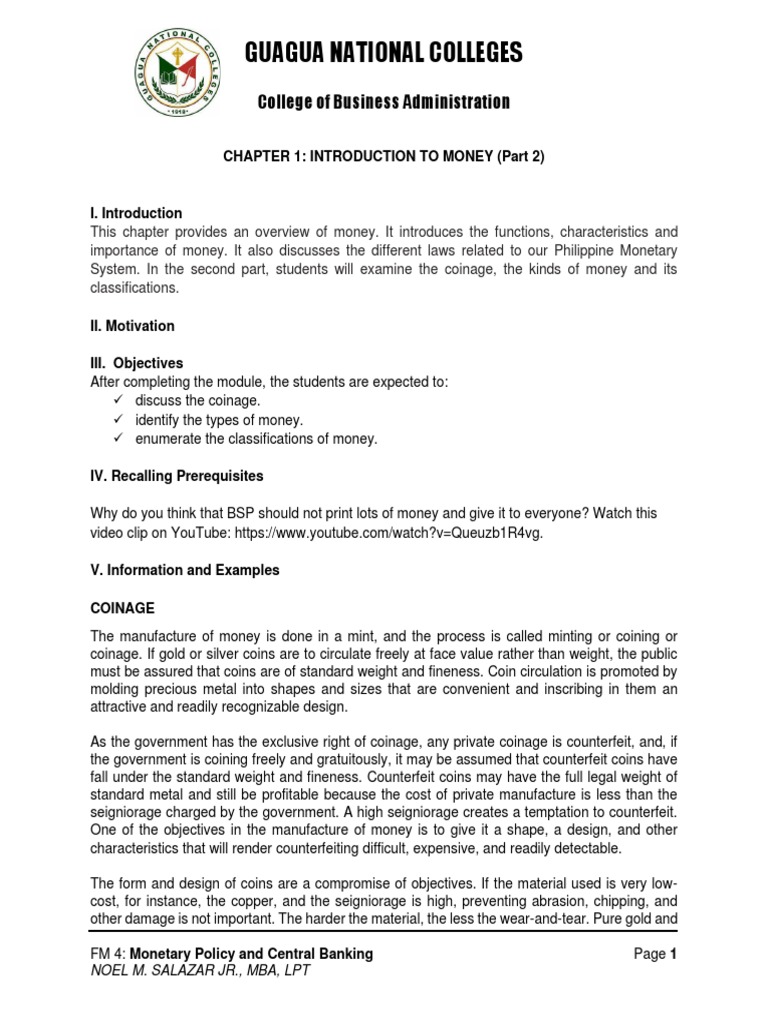 Chapter 1 (Part2) | PDF | Money | Currency