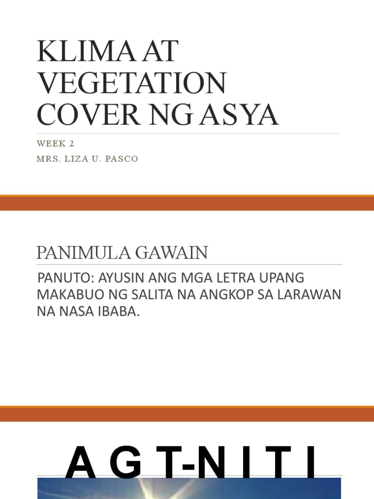 Week 2 Klima at Vegetation Cover NG Asya | PDF