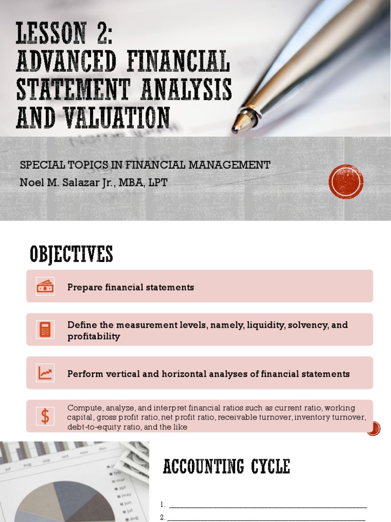 Lesson 2 - Advanced Financial Statement Analysis and Valuation | PDF ...