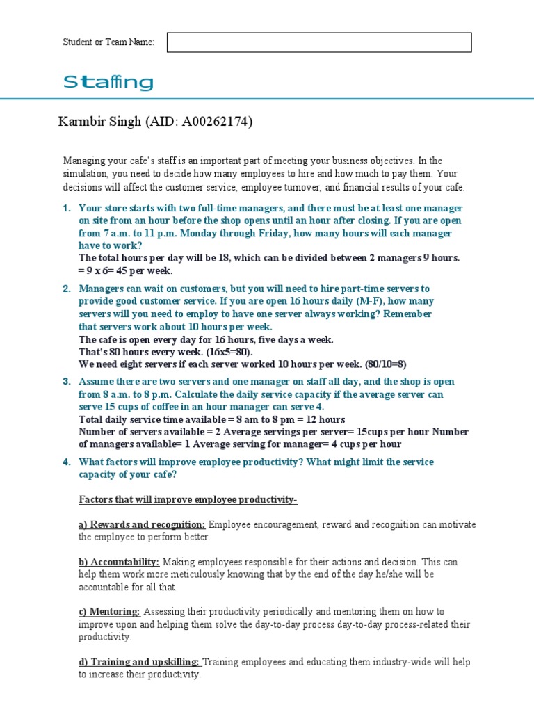 Karmbir Singh Staffing - Assignment | Download Free PDF | Payroll Tax ...