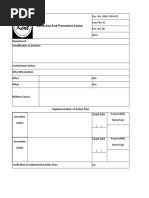 CAPA Form | PDF