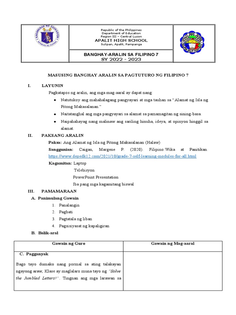 Masusing Banghay-Aralin | PDF