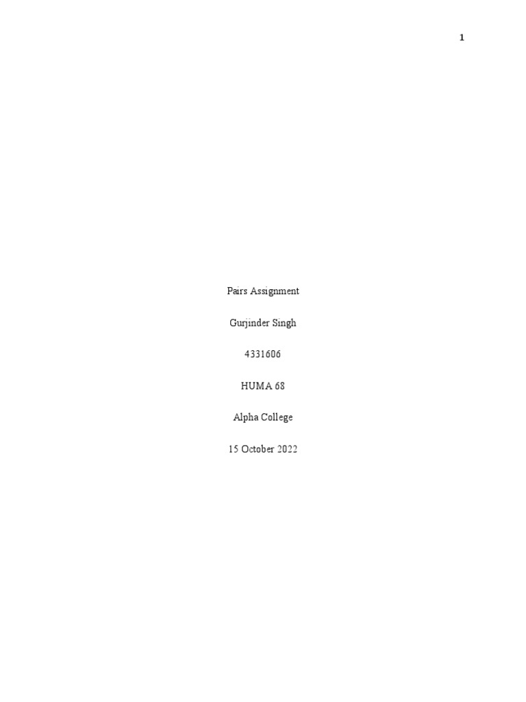 5308 Pairs Assignment | Download Free PDF | Self Actualization | Motivational