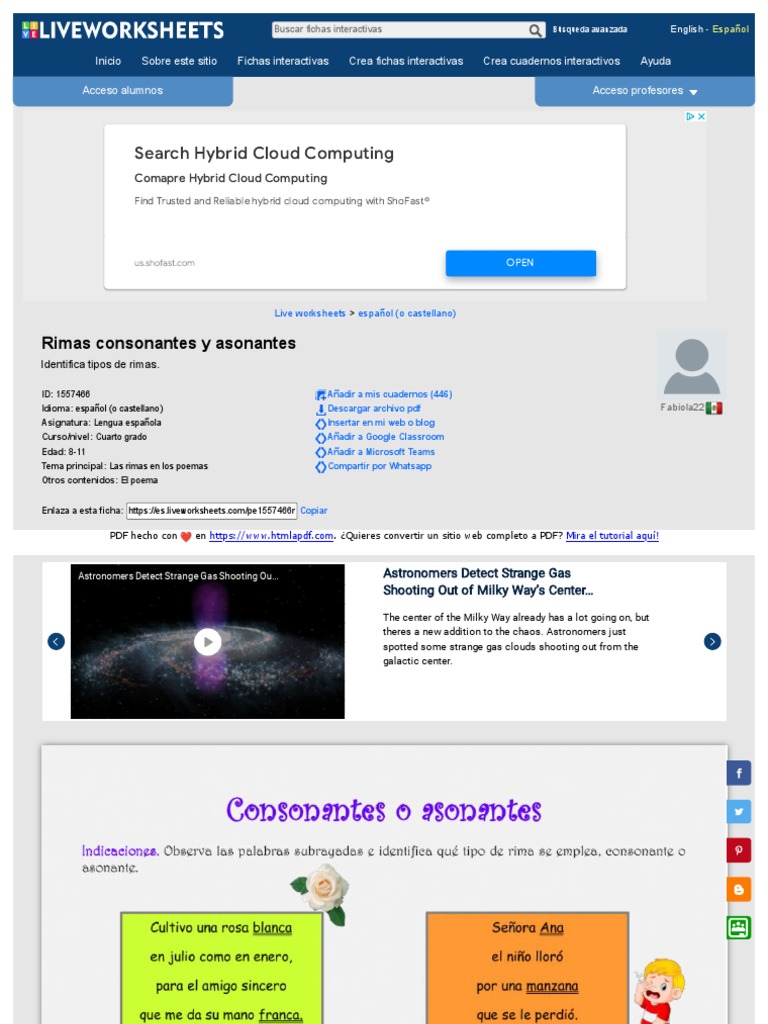 Es Liveworksheets Com Pe1557466nu | Descargar gratis PDF | Informática
