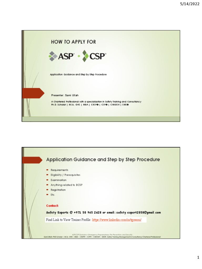 ASP-CSP Application Guidance and Step by Step Procedure | PDF ...