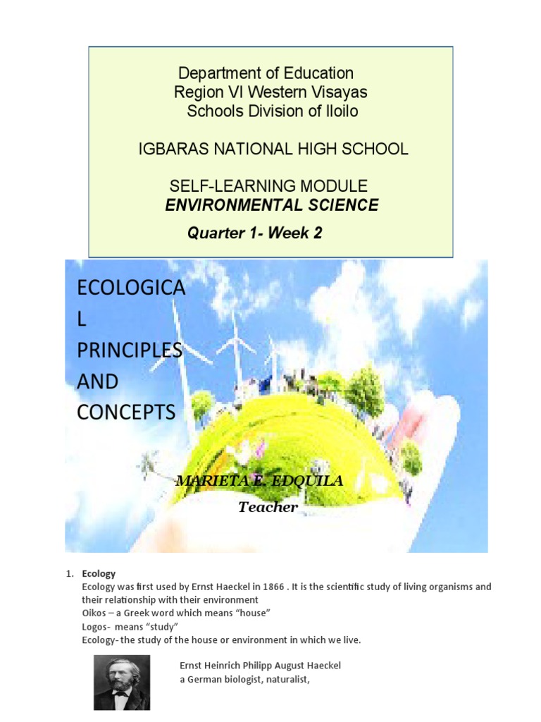 Environmental Science Module: Ecology Basics | PDF | Ecosystem ...