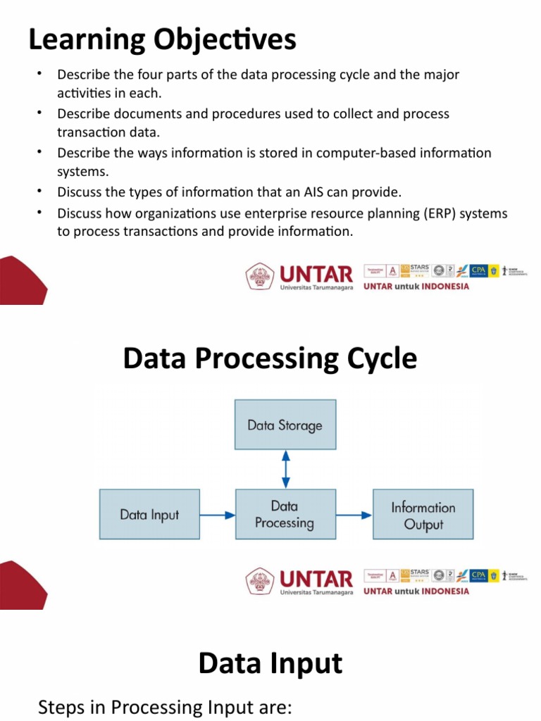 Data Processing Cycle Pdf Enterprise Resource Planning Database