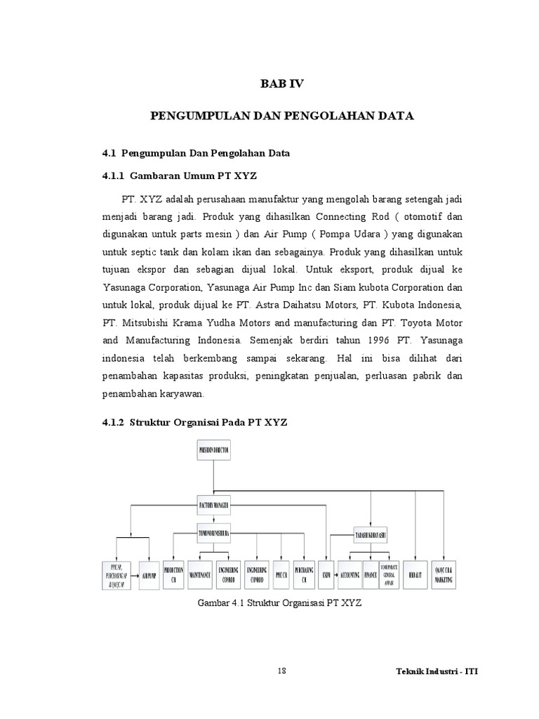 Pengolahan Data Produksi PT XYZ | PDF