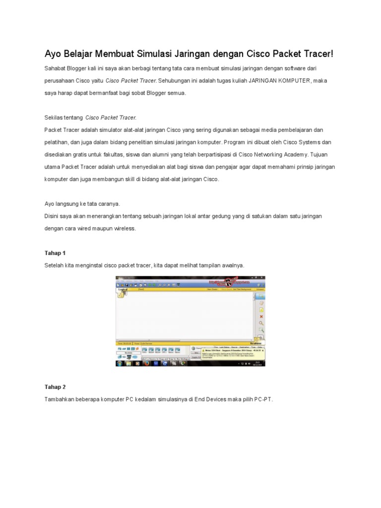 Ayo Belajar Membuat Simulasi Jaringan Dengan Cisco Packet Tracer Pdf